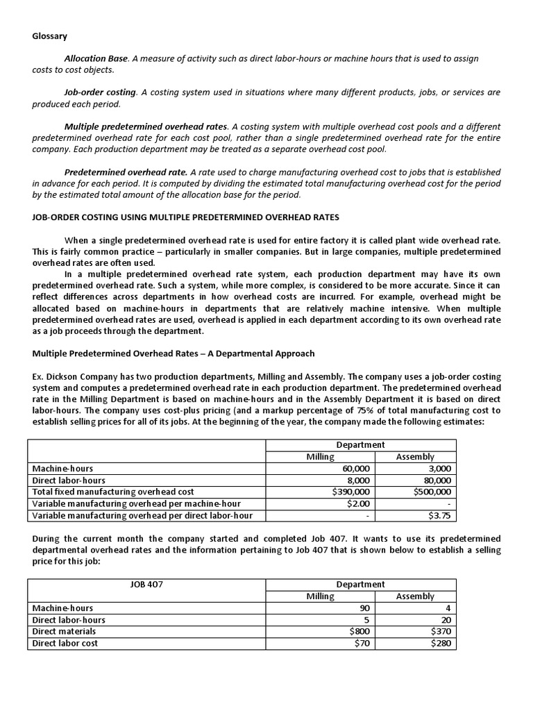 JOB Order Costing | PDF | Cost | Cost Of Goods Sold