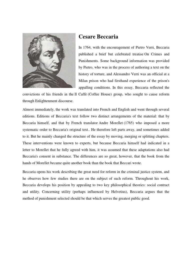 Cesare Beccaria and the development of criminology | PDF | Toxicology ...