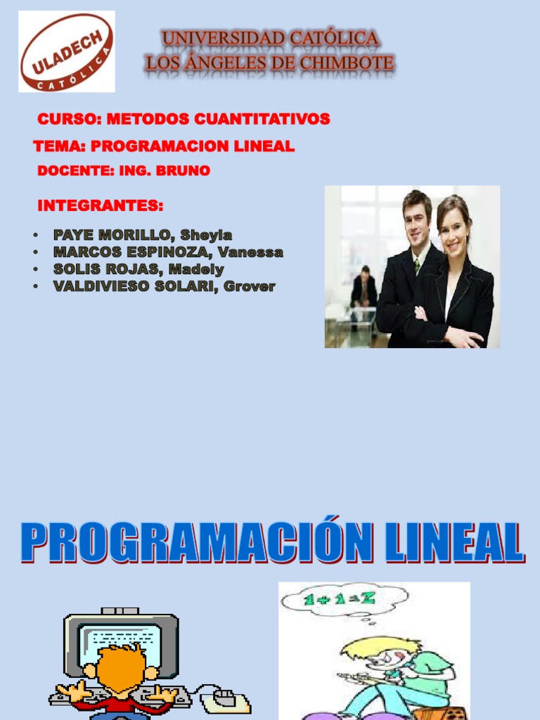 Programacion Lineal ULADECH | PDF | Programación lineal | Enseñanza de ...