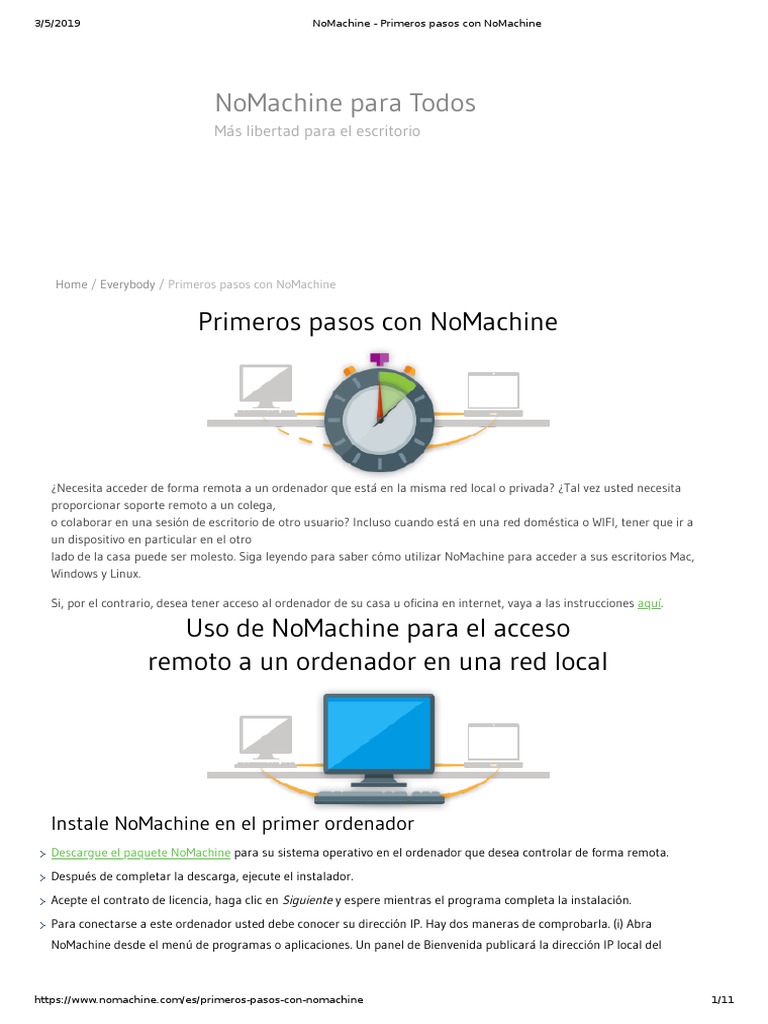 NoMachine - Primeros Pasos Con NoMachine | PDF | Point and Click ...