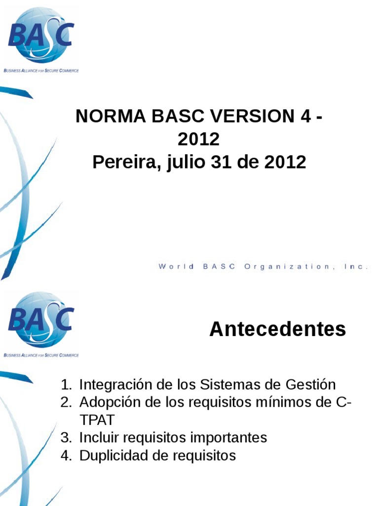 1.12. Norma BASC Version 5 de 2017 | PDF | La seguridad informática | Seguridad