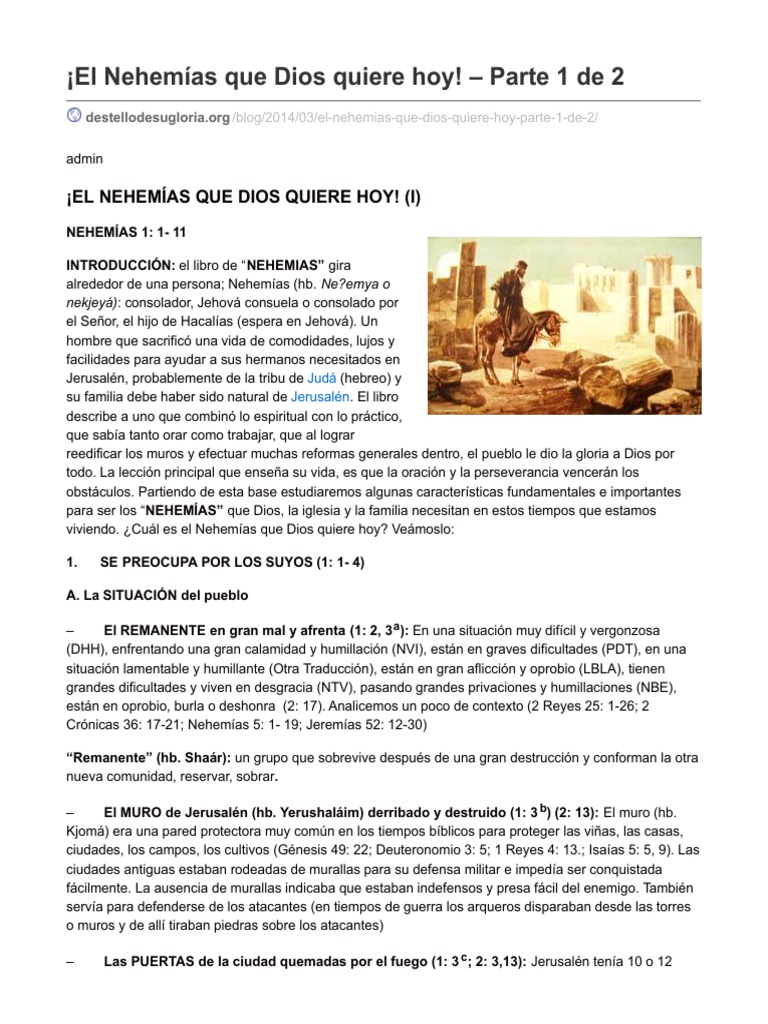Nehemías: Un modelo de intercesión y acción | PDF | Oración | Salmos