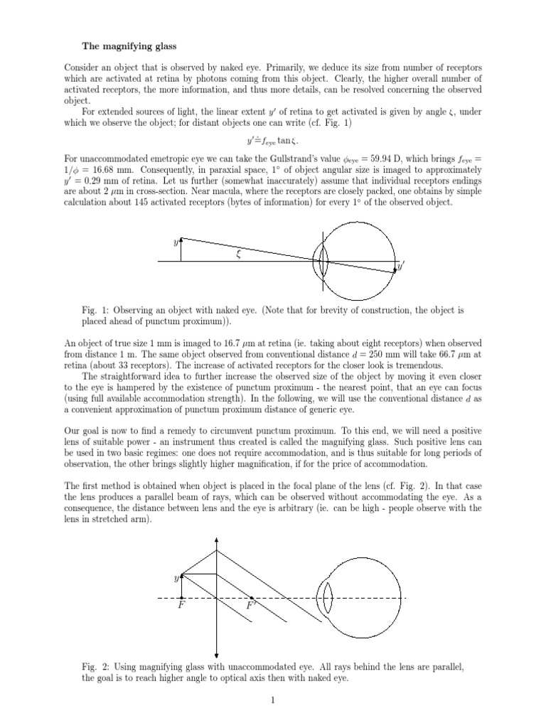Magnifying Glass | PDF | Lens (Optics) | Eye