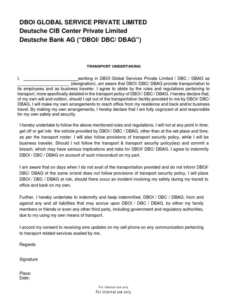 Transport Undertaking | PDF