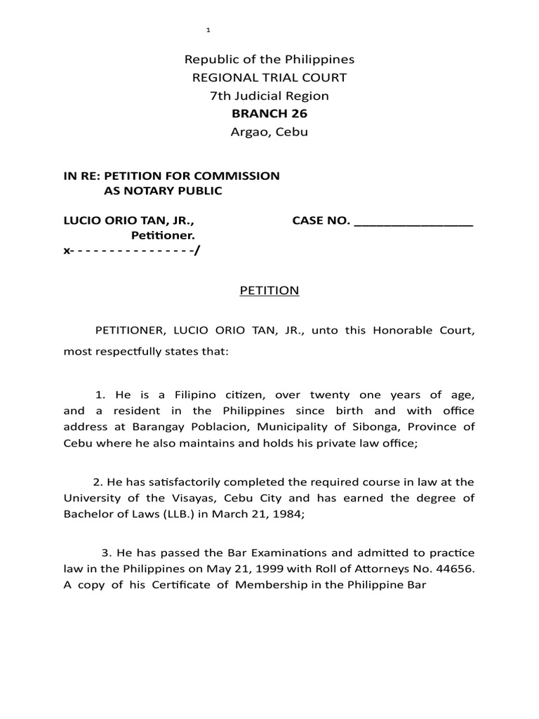 Petition for Appointment as Notary Public 1 | Notary Public | Social ...