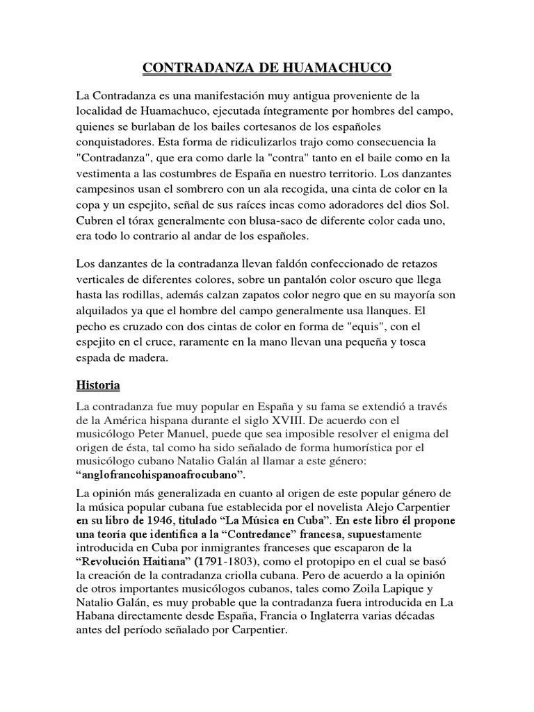 Contradanza de Huamachuco | PDF | Musica Latinoamericana | Musica cubana