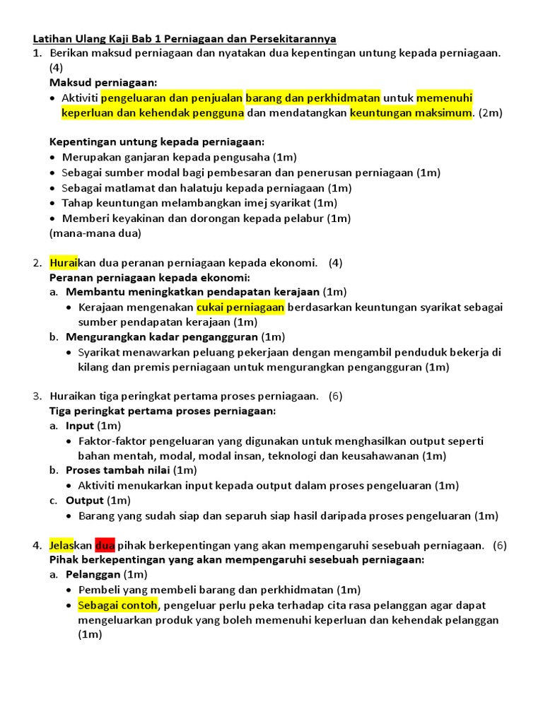 Jawapan Latihan PP1 2019 | PDF