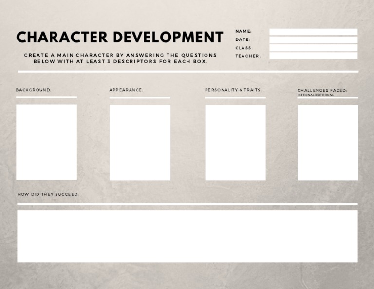 Character Development Graphic Organizer | PDF | Leisure