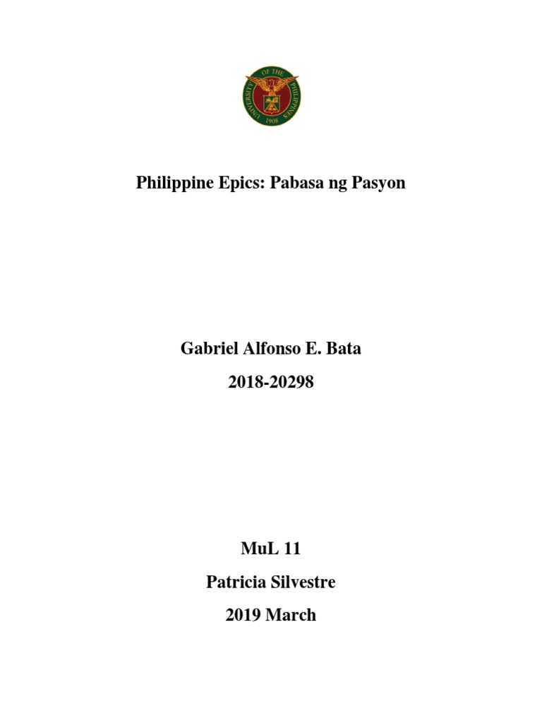 Philippine Epics: Pabasa NG Pasyon | PDF