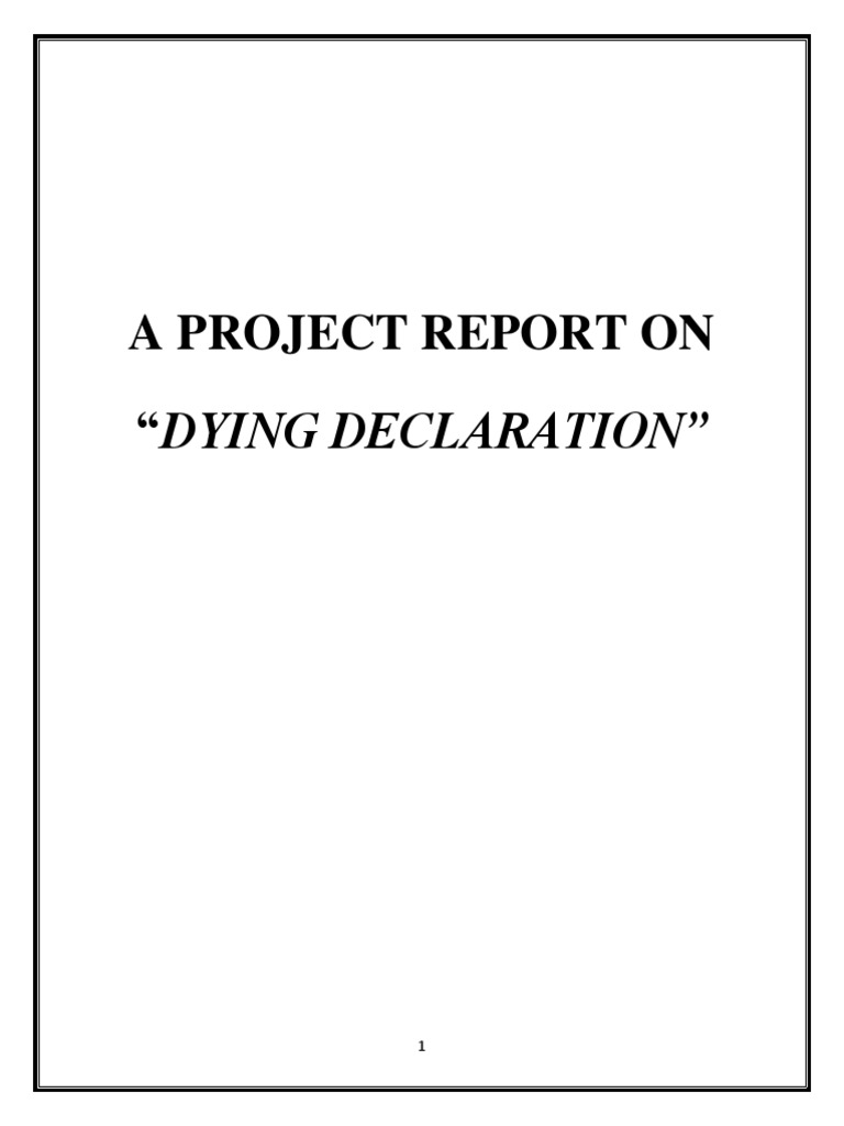 Dying Declaration | PDF | Evidence (Law) | Hearsay