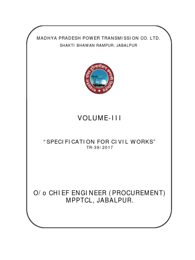 Volume-Iii: O/O Chief Engineer (Procurement) MPPTCL, Jabalpur | PDF ...