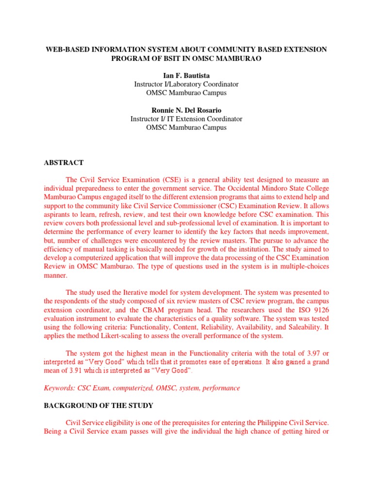 Web-Based Information System About Community Based Extension Program of ...