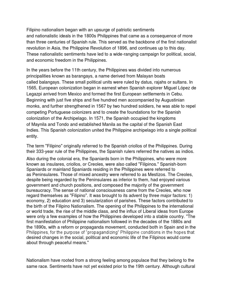 Filipino Nationalism | PDF | Philippines