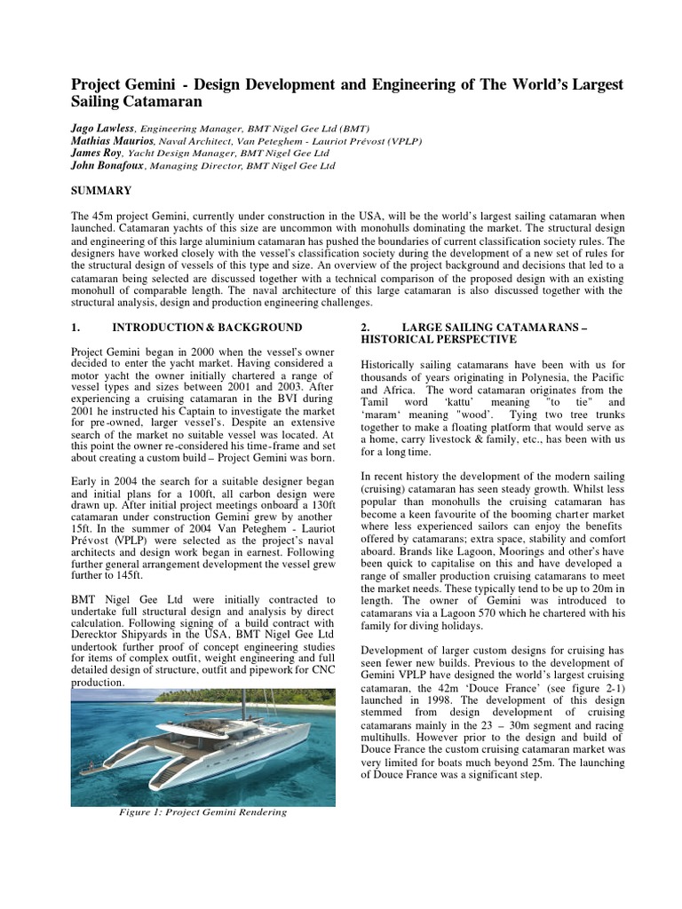 Project Gemini - Design Development and Engineering of The World's ...