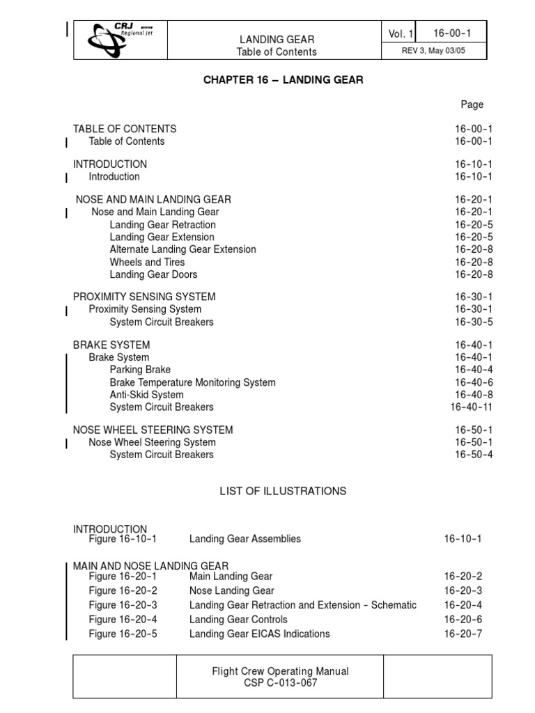 Chapter 16 - Landing Gear: REV 3, May 03/05 | PDF | Landing Gear | Anti ...