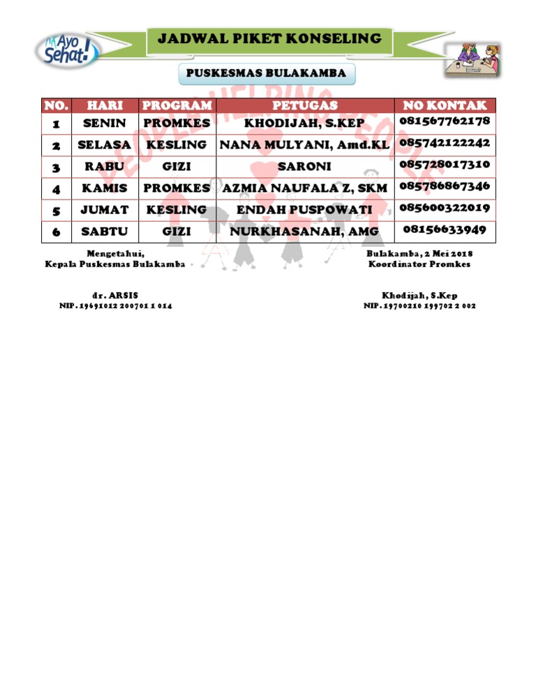 Contoh JADWAL KONSELING | PDF