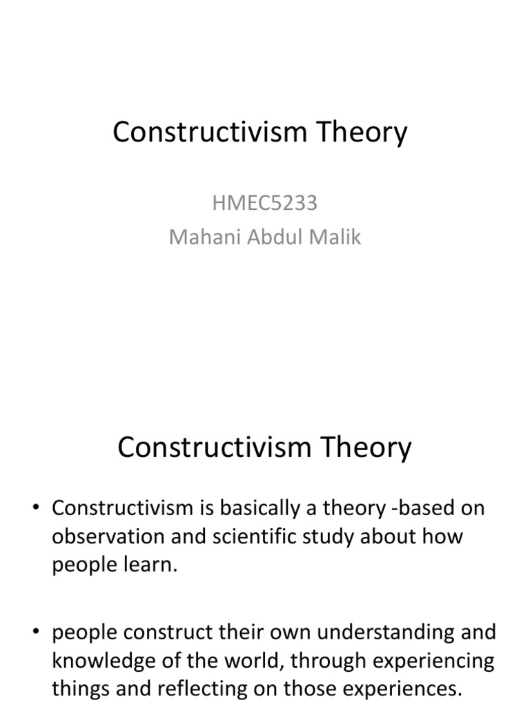 Constructivism Theory | PDF | Constructivism (Philosophy Of Education ...