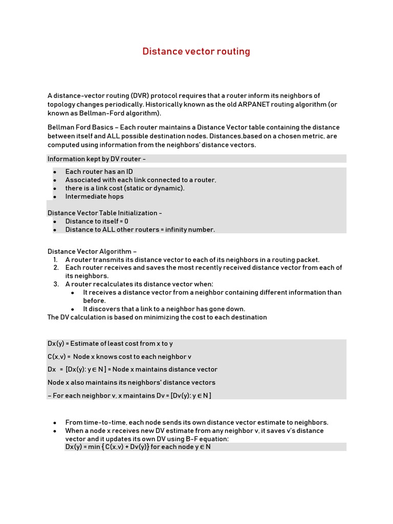 Distance Vector Routing-Tut | PDF | Routing | Communications Protocols