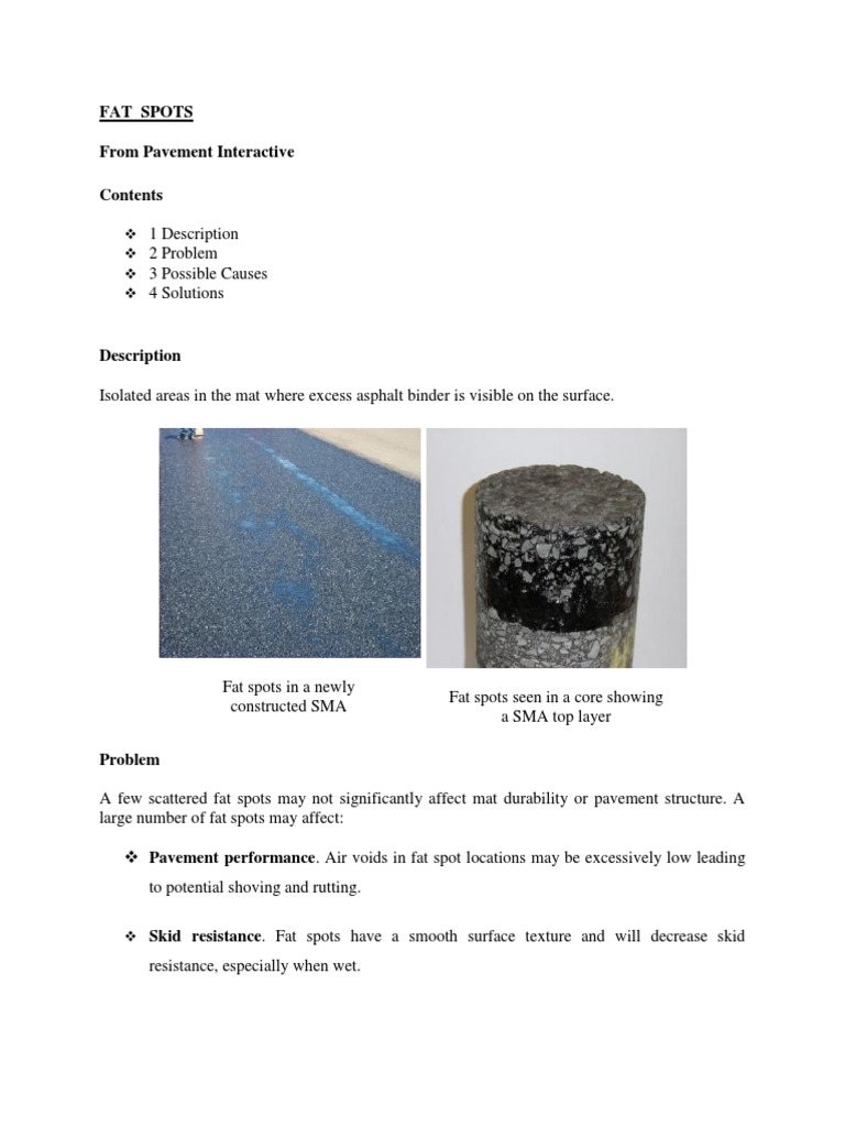 Fat Spots From Pavement Interactive | PDF | Road Surface | Friction