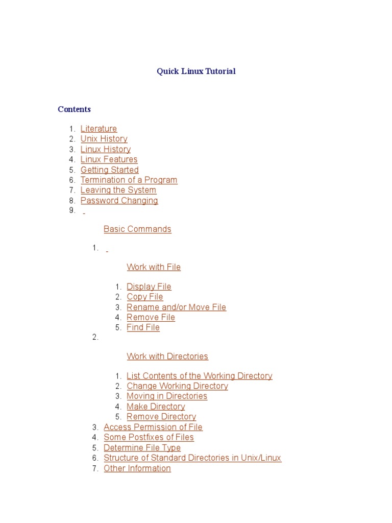 Linux Tutorial | PDF | Unix | Computer File