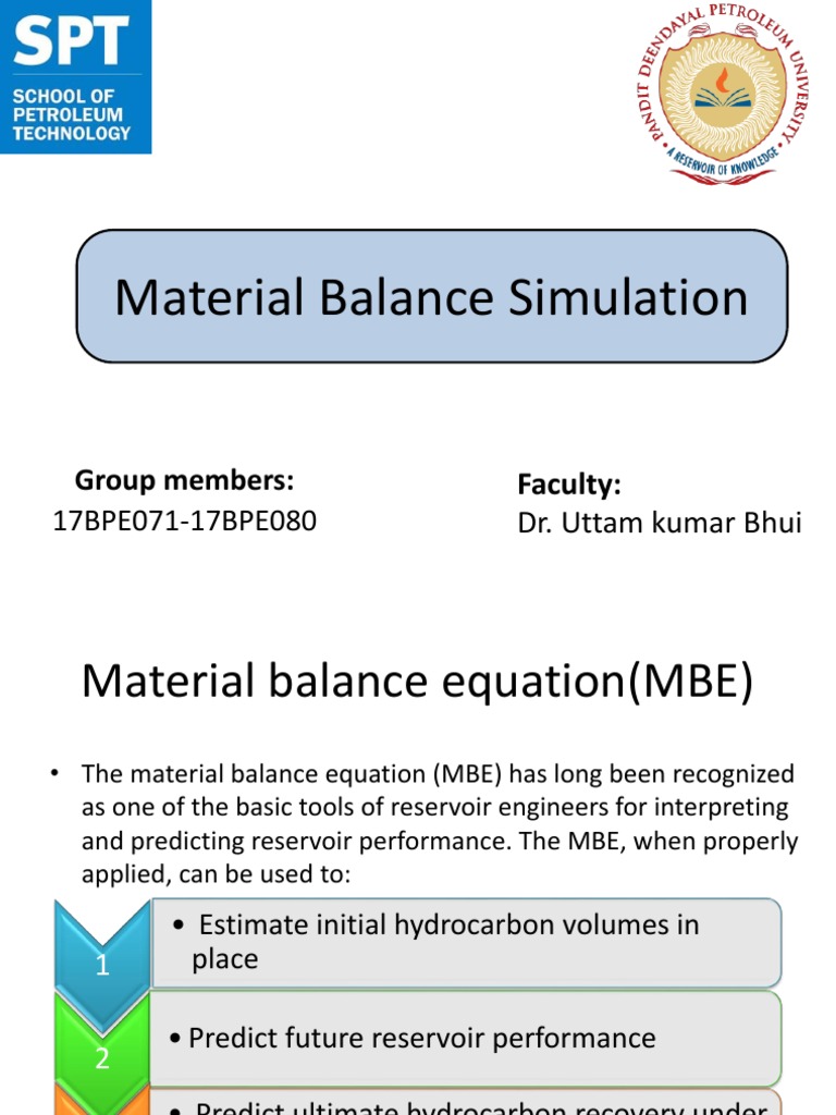 Material Balance Simulation | PDF | Petroleum Reservoir | Gases