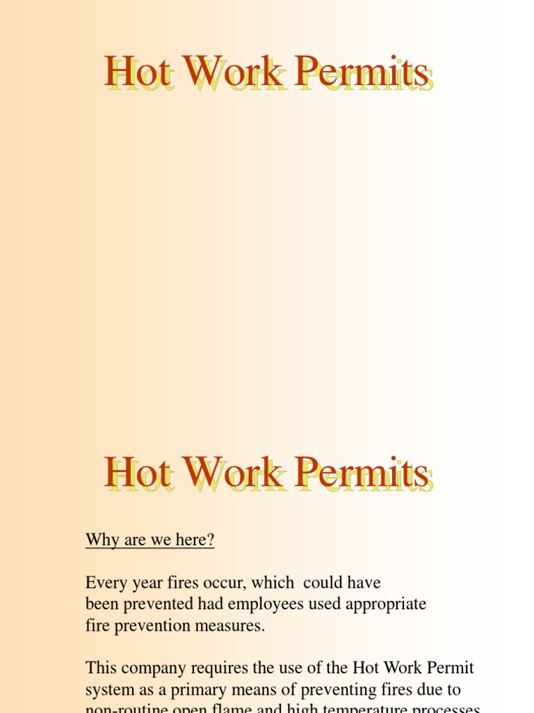 Hot Work Permit | PDF | Welding | Construction