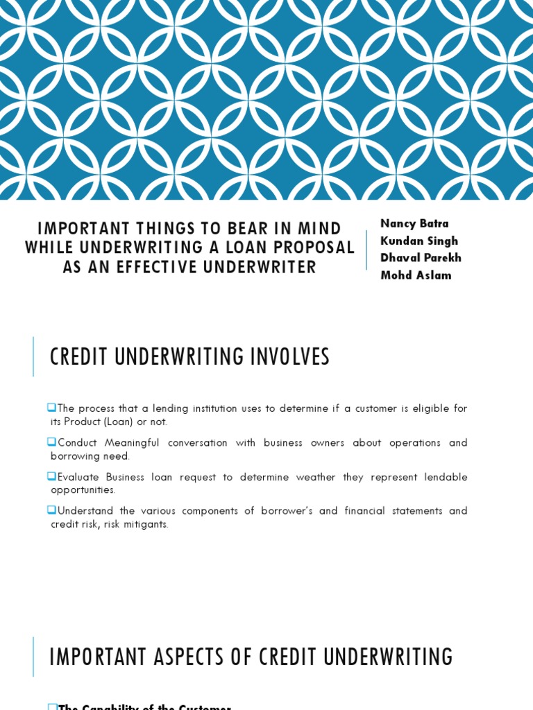 Underwriting | PDF | Underwriting | Credit