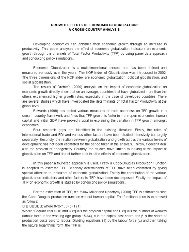 Economic Globalization's Growth Impact | PDF | Economic Growth ...