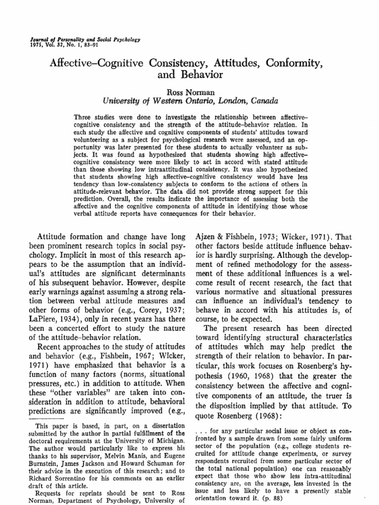 Cognitive Affective Theory | PDF | Attitude (Psychology) | Affect ...