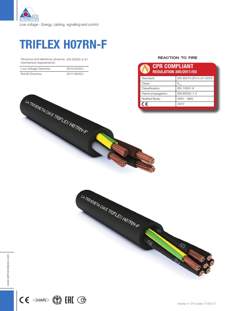 Triflex h07rn-f Rev015 | PDF | Insulator (Electricity) | Electrical Resistance And Conductance