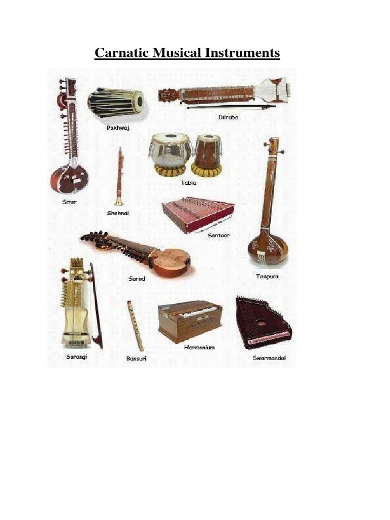 Carnatic Musical Instruments | PDF
