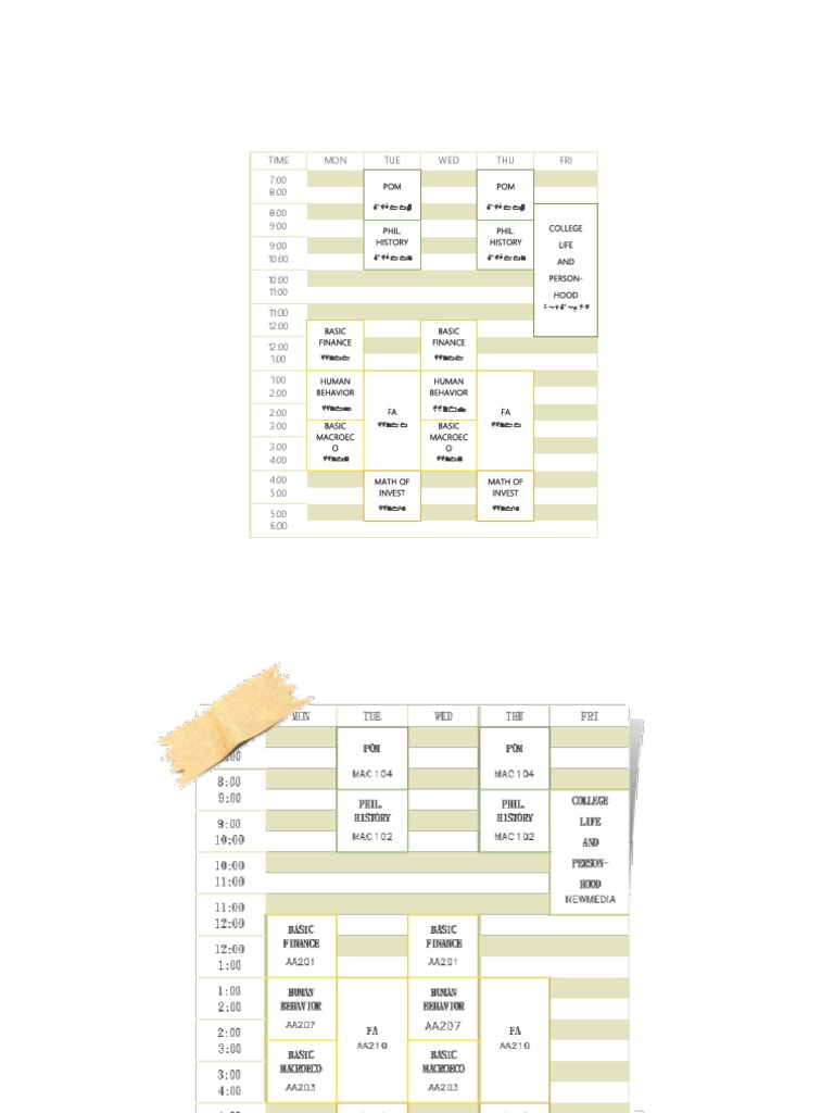 Schedule Template (Blank | PDF