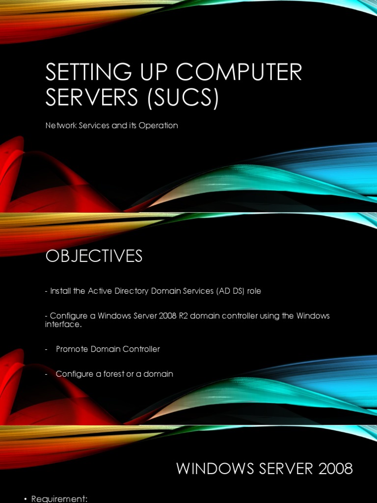 Setting Up Computer Servers (Sucs) | PDF | Windows Server 2008 ...