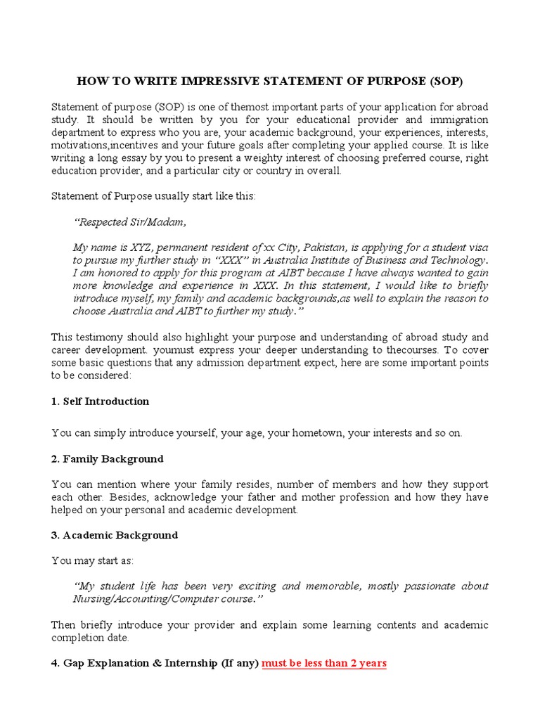 Crafting Your Statement of Purpose | PDF | Accountant | Behavior ...