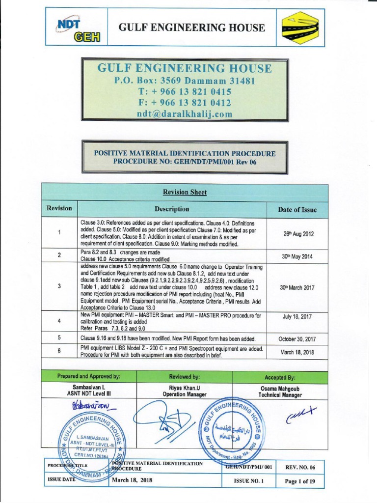 PMI Report May 2019 | PDF | Pipe (Fluid Conveyance) | Nondestructive ...