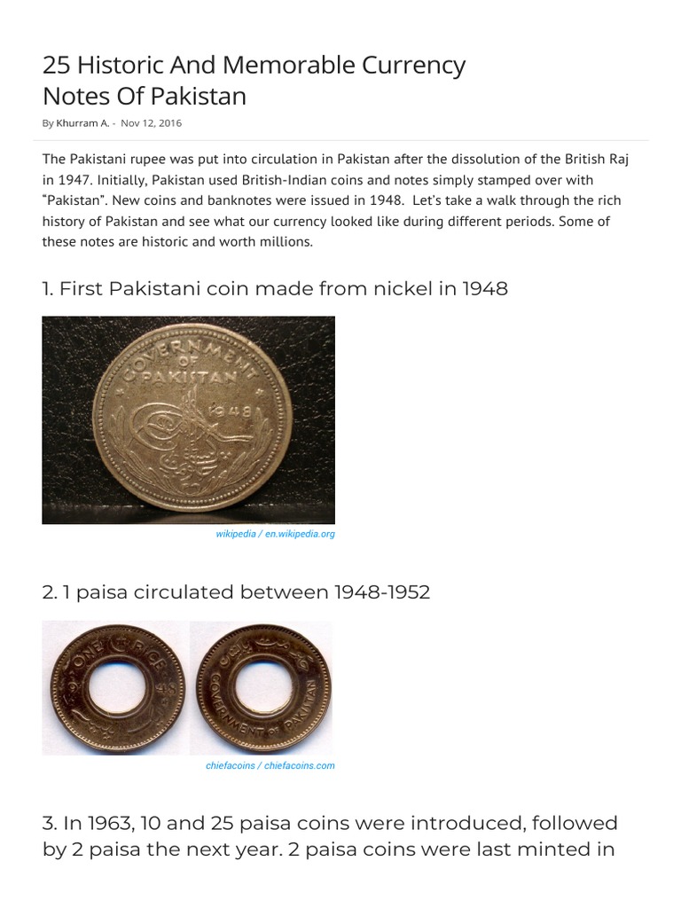 History of Pakistani Currency Notes | PDF | South Asia | Currency