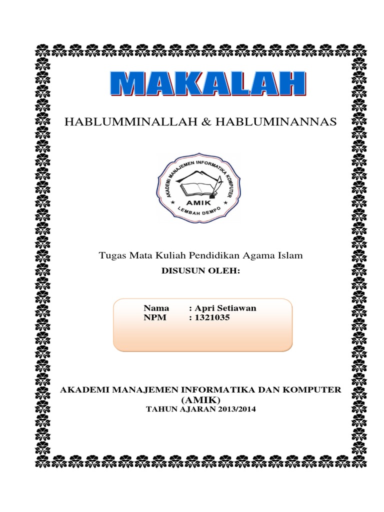 Hablumminallah & Habluminannas | PDF | Kajian Bahasa Asing | Agama ...