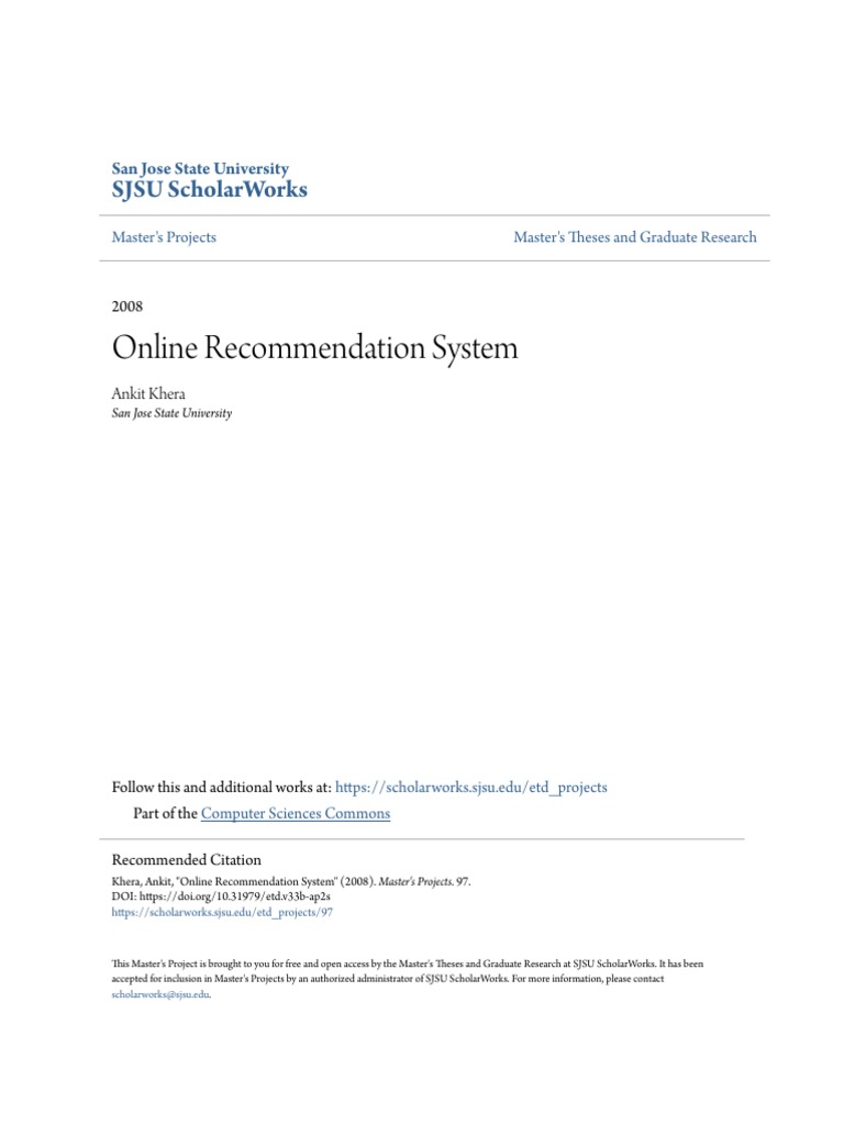 Online Recommendation System | PDF | Search Engine Optimization | Web ...