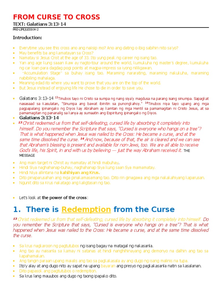 1 Prelife From Curse To Cross | PDF