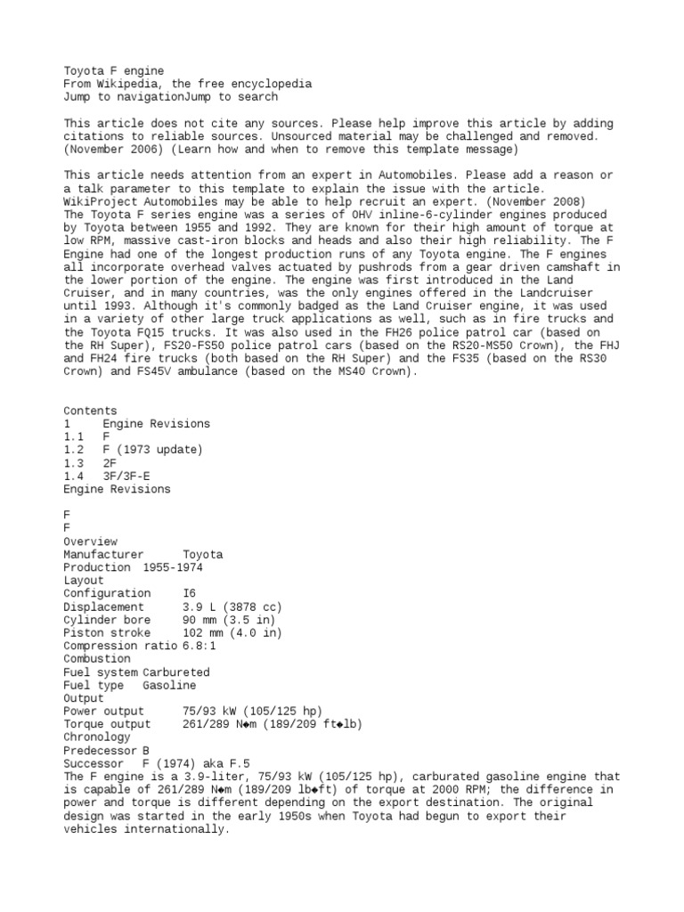 Toyota 3f | PDF | Engines | Fuel Injection