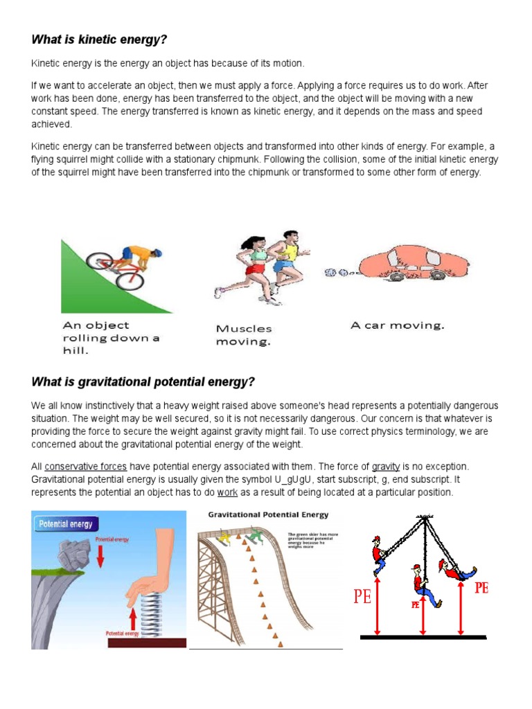 Understanding Kinetic and Potential Energy | PDF | Philosophy | Science ...