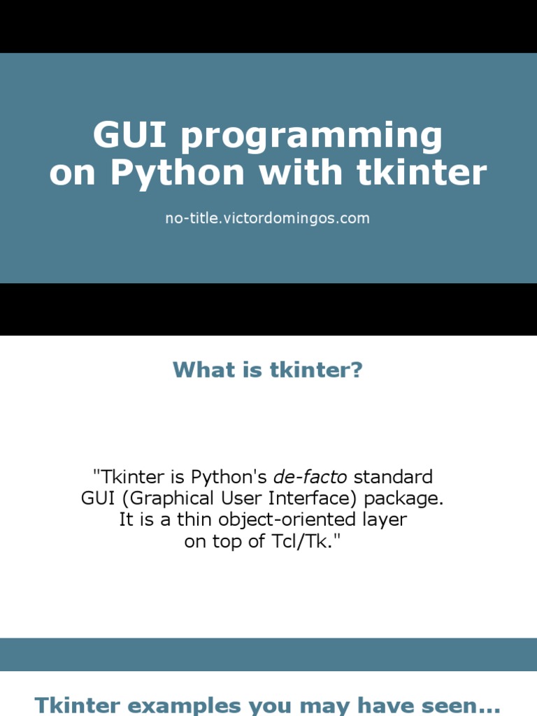 GUI Programming Python Tkinter | PDF | Graphical User Interfaces ...