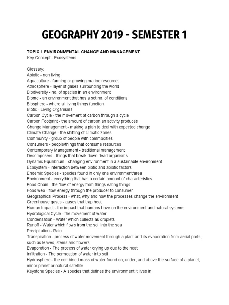 Geography GEO6 - 2019 | PDF | Developing Country | Natural Environment