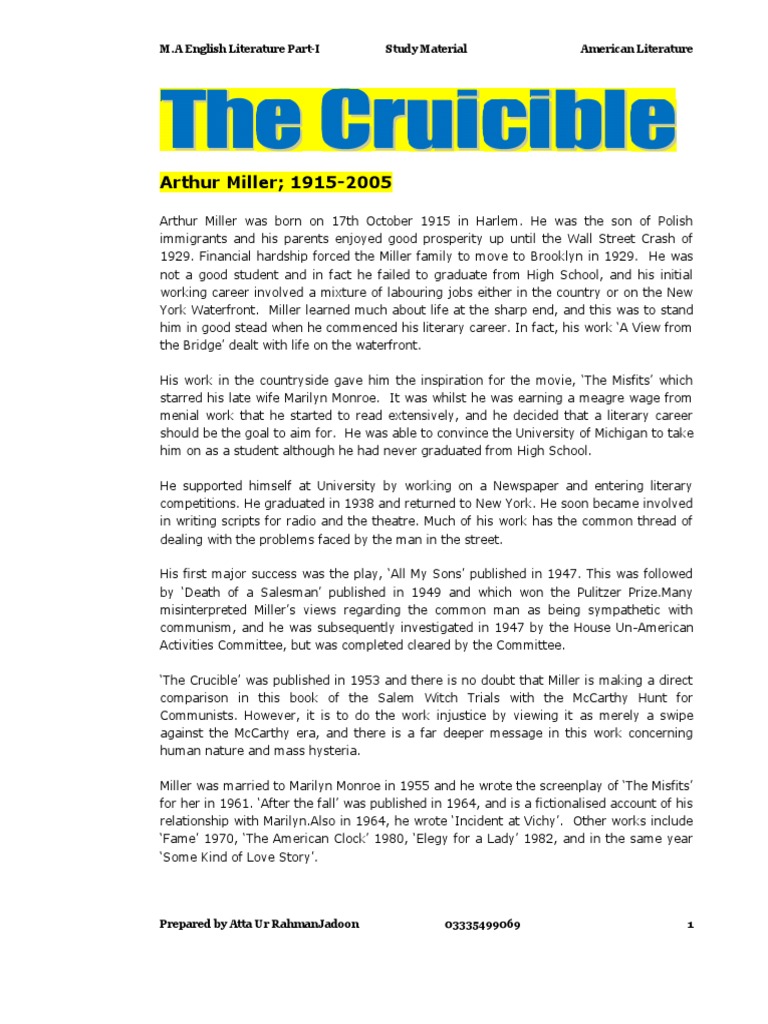 MA English Part One-Paper V - American Literature-Complete Notes | PDF ...