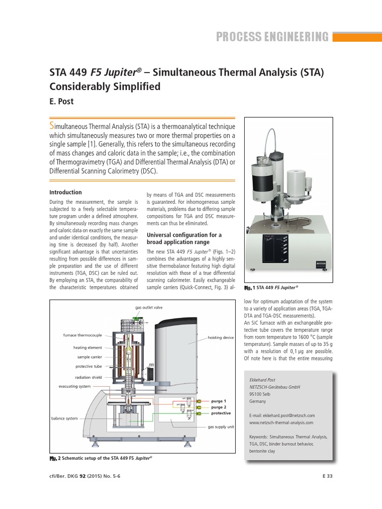 STA 449 F5 Jupiter Simultaneous Thermal Analysis | PDF | Differential Scanning Calorimetry ...