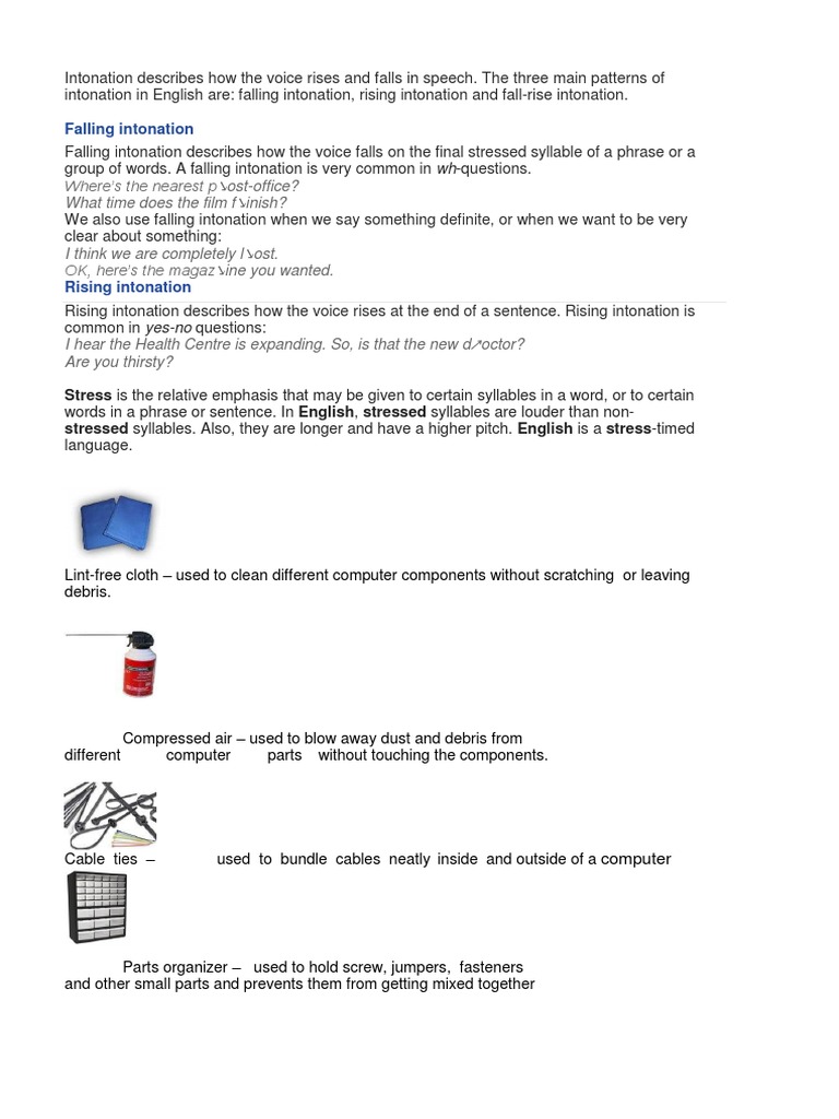 An Overview of Intonation Patterns in English and Their Uses in ...