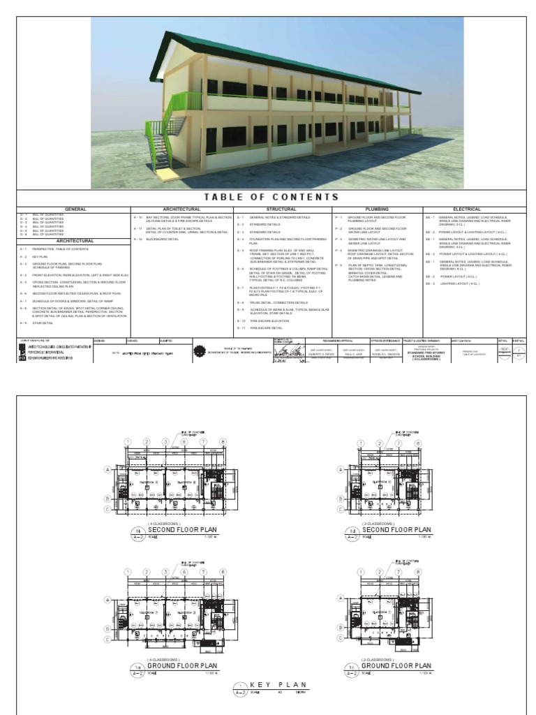 Standard Two-Storey School Building Plan | PDF | Building | Components