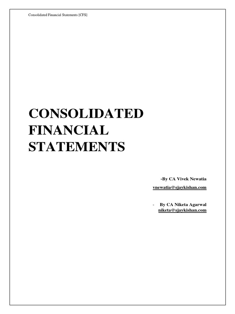 What Does Consolidated Financial Statements Include