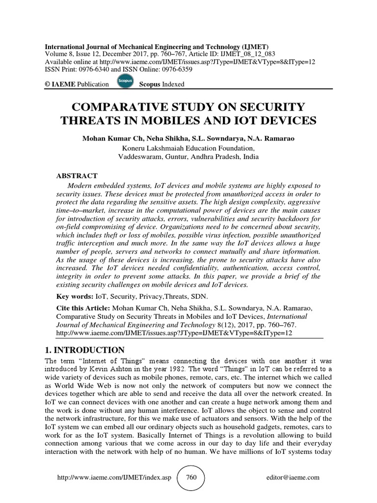 Comparative Study On Security | PDF | Internet Of Things | Information ...