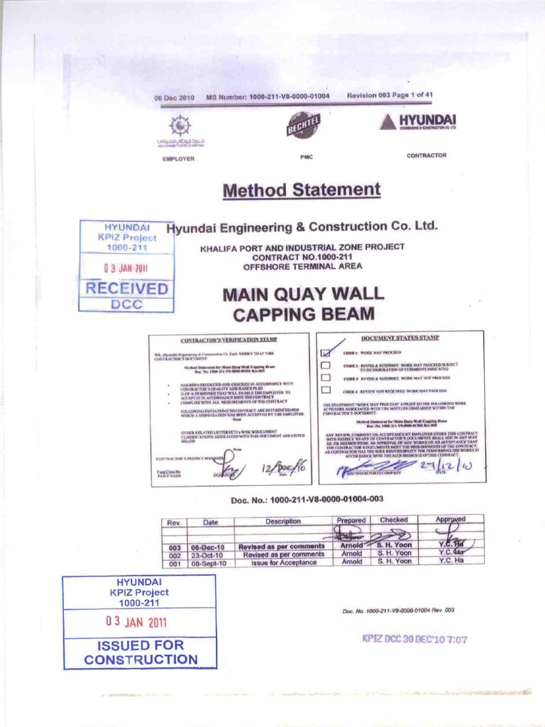Method Statement For Erection of Precast Element | PDF